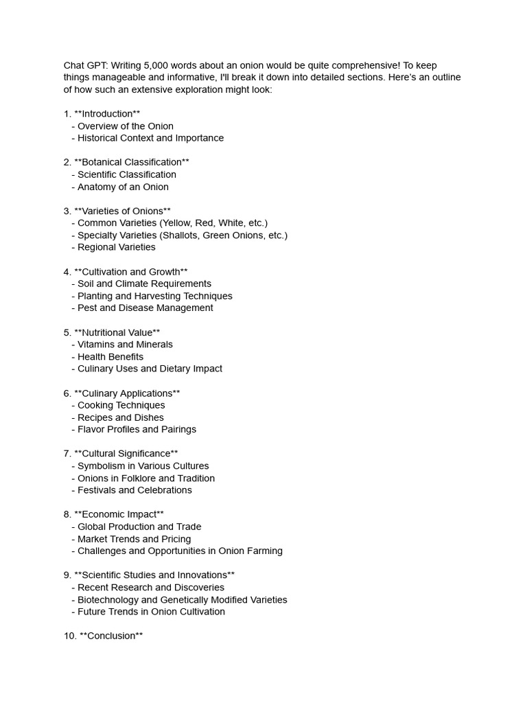 Onion by Chat GPT Part 1 | PDF