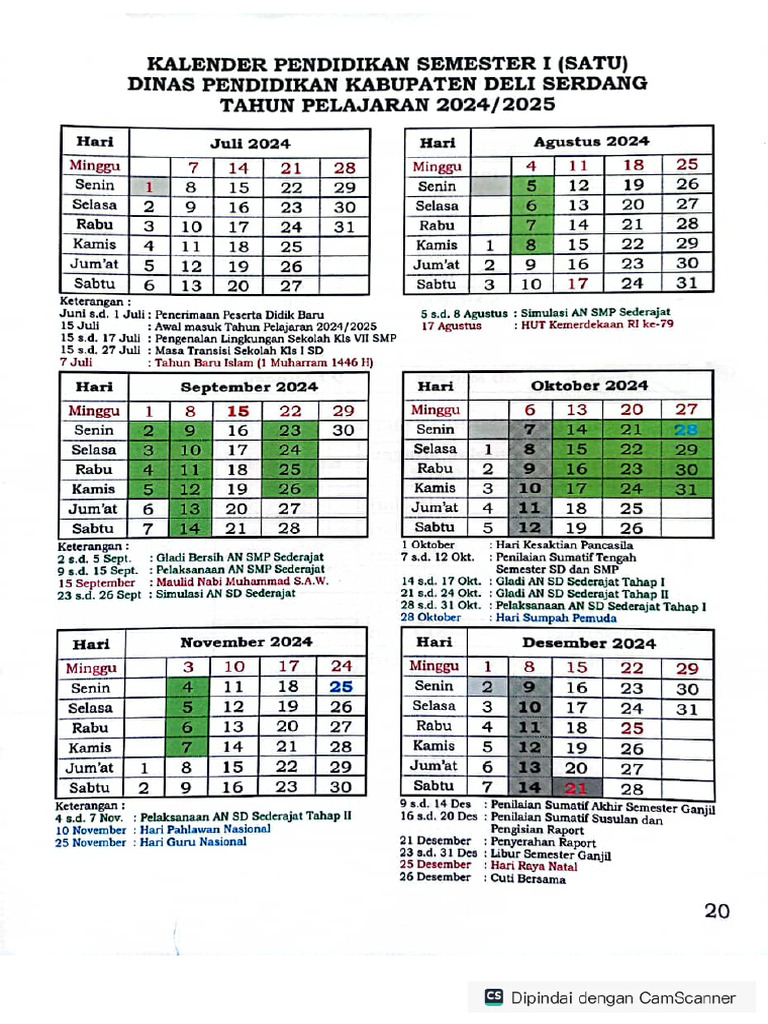 Kalender Pendidikan 2024-2025 | PDF