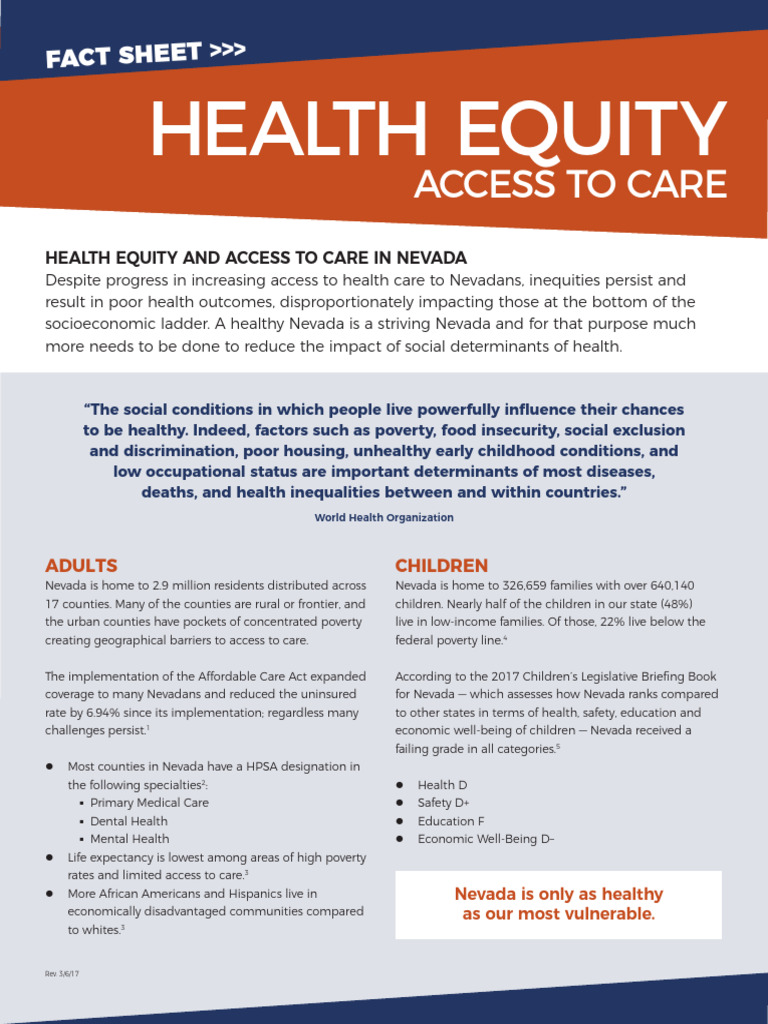 Healthequity Factsheet | PDF | Health Equity | Health Care