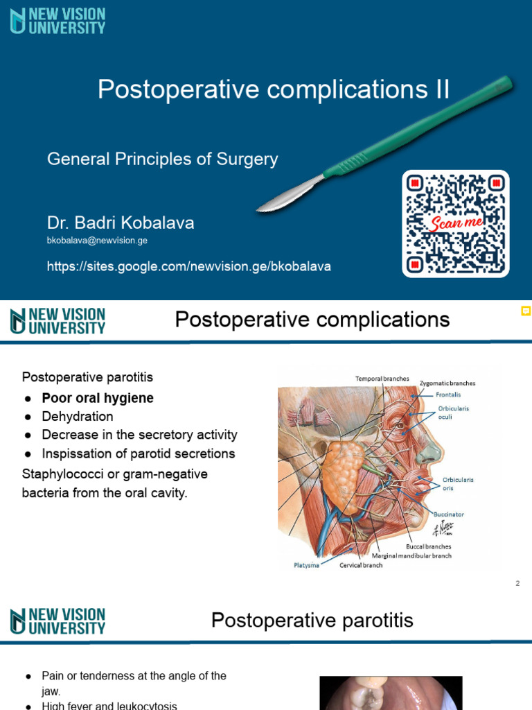 Postoperative Complications Overview | PDF | Ischemia | Diseases And ...