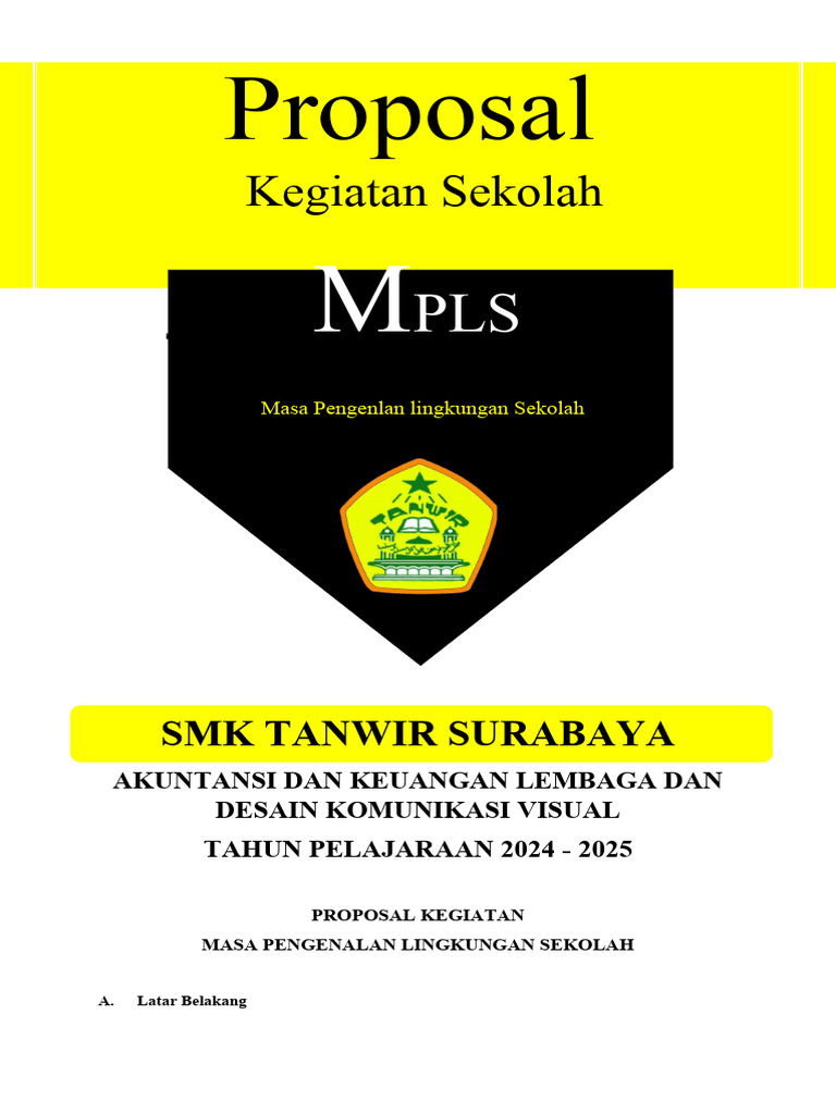 Proposal MPLS SMK Tanwir 2024-2025 | PDF | Karier & Perkembangan