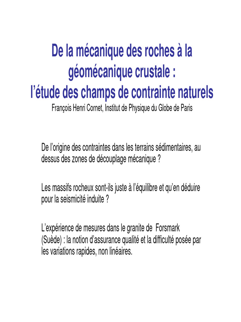 Résumé Champs de Contraintes Naturelles | PDF | Sismologie | Structure ...