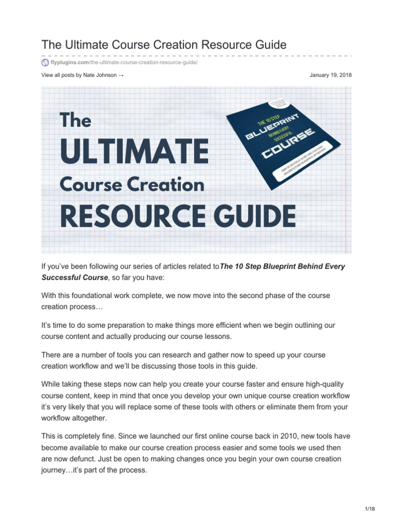 The Ultimate Course Creation Resource Guide | PDF | Microphone | Mobile App