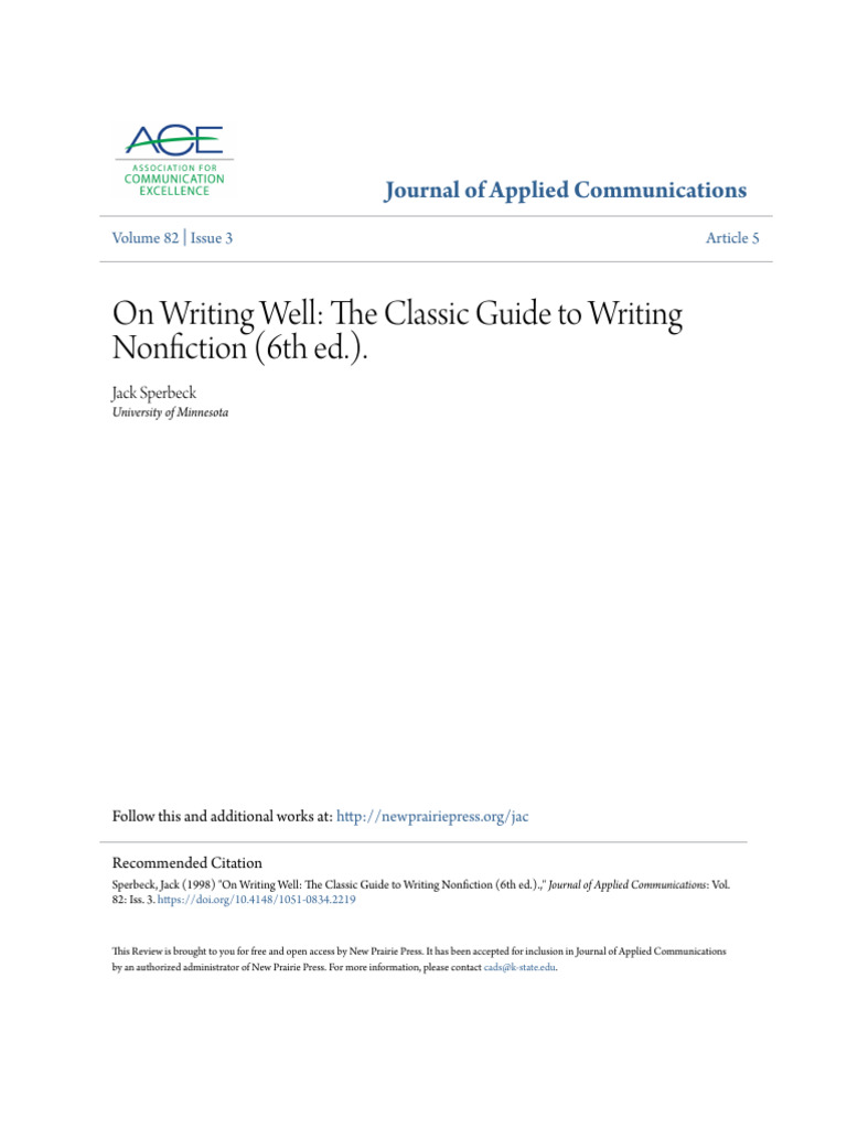 Review of Zinsser's On Writing Well | PDF | Writing | Written Communication