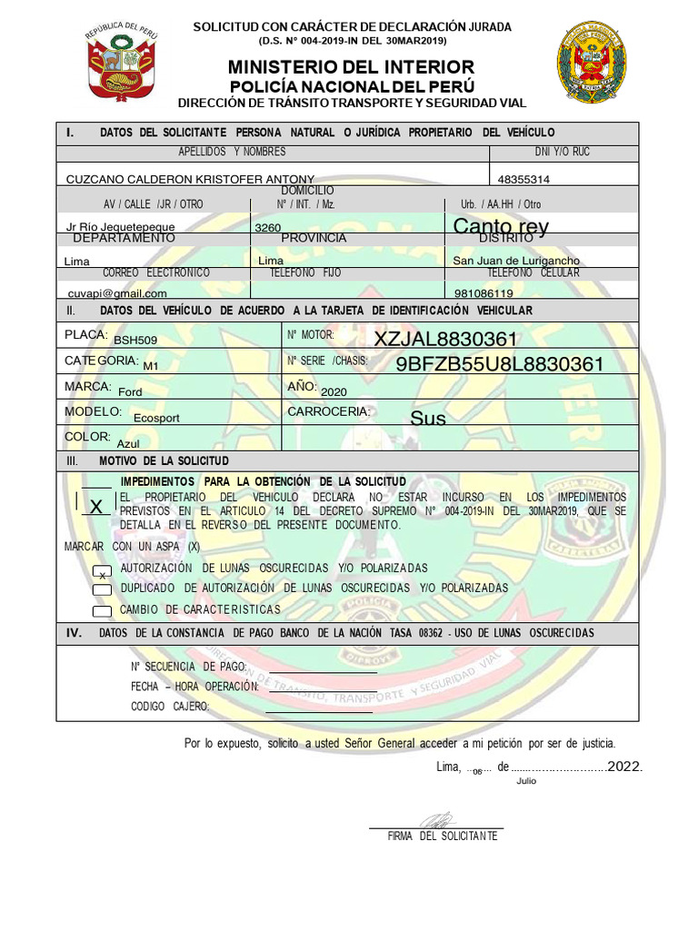 Formato 7 | Pdf | Gobierno