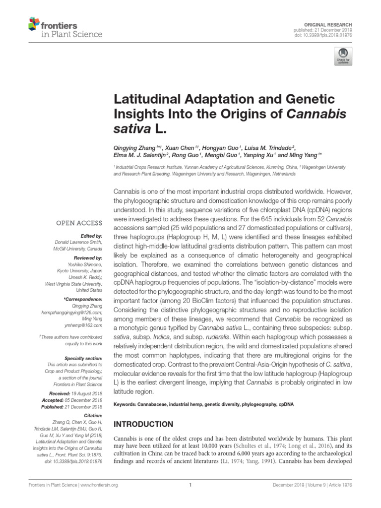 Origins Cannabis | PDF | Cannabis | Biology