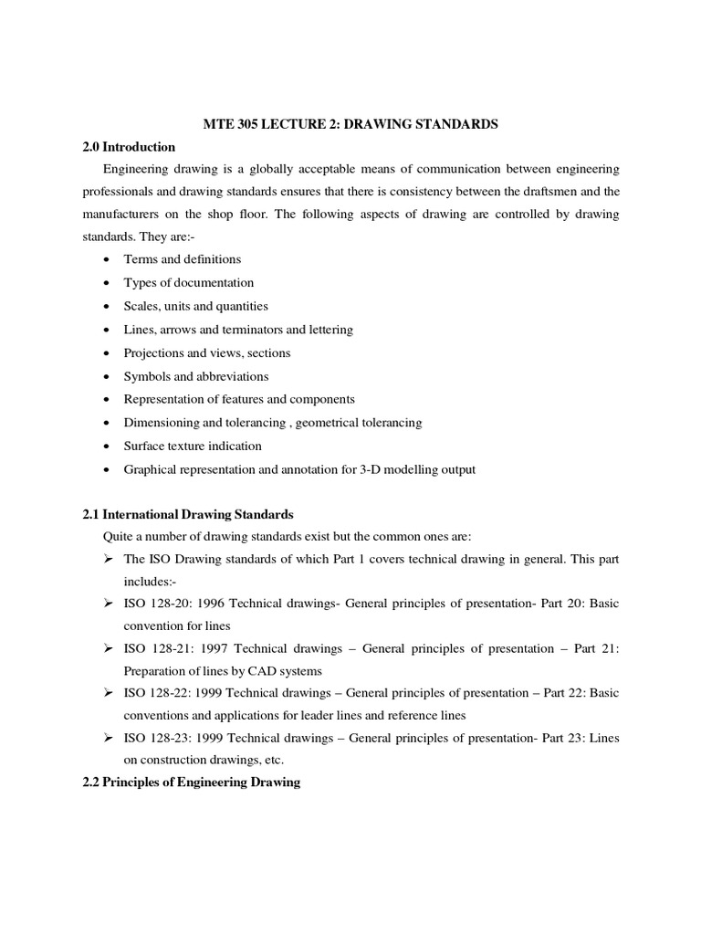 Mte 305 Lecture 2 | PDF | Technical Drawing | Drawing