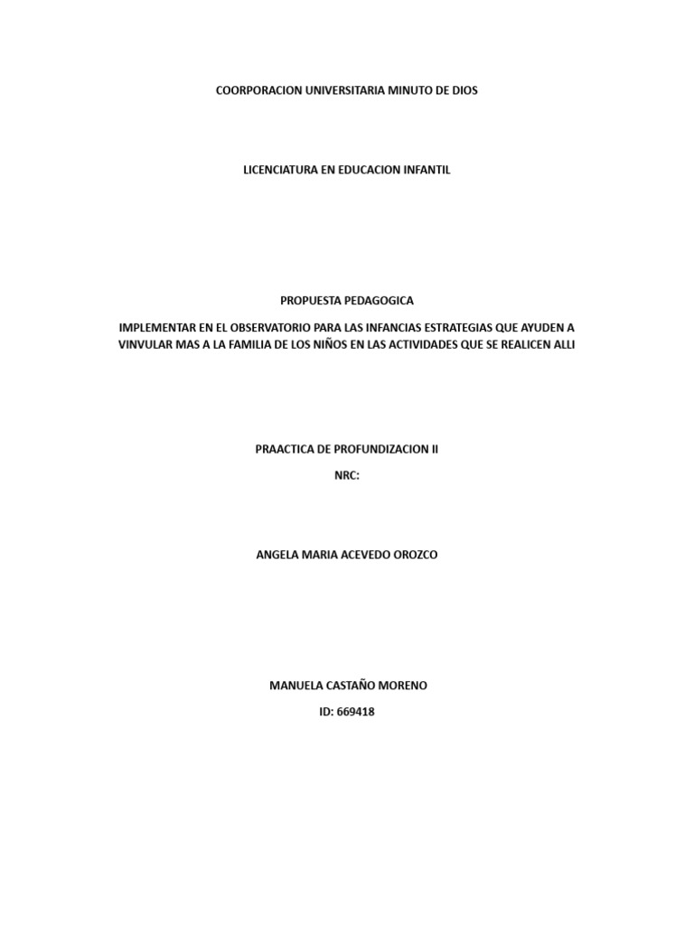 Propuesta Pedagogica La Familia | PDF