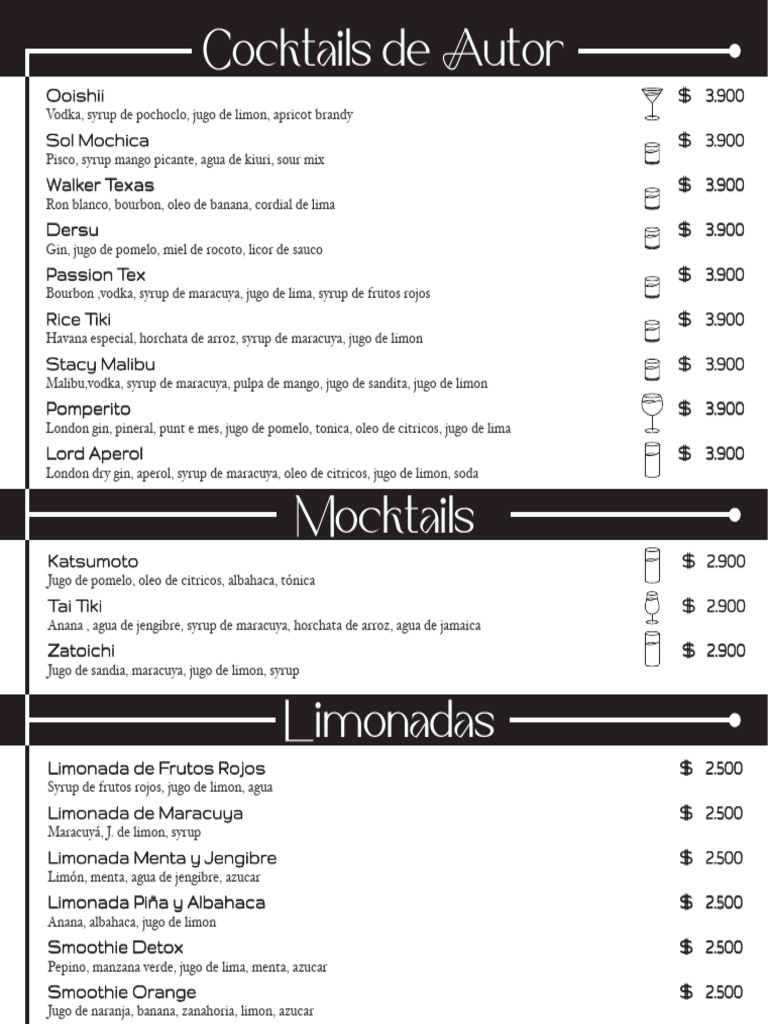 Menu Cocteleria | PDF | Frutas comestibles | Fruta