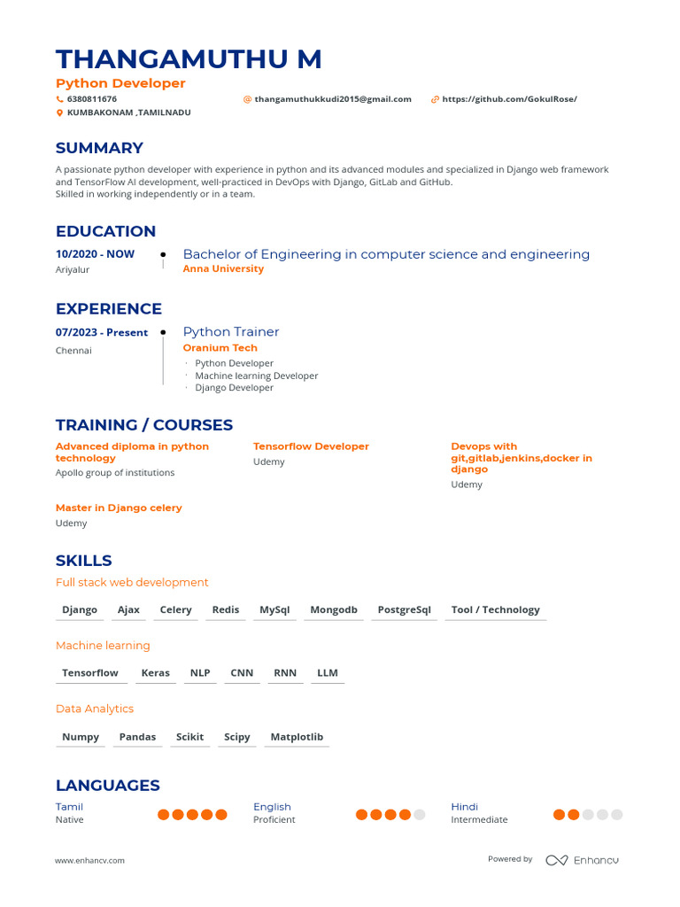 Resume Color | PDF | Python (Programming Language) | Cloud Computing