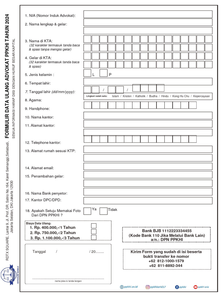 Formulir Perpanjang Kta Ppkhi 2024 | PDF