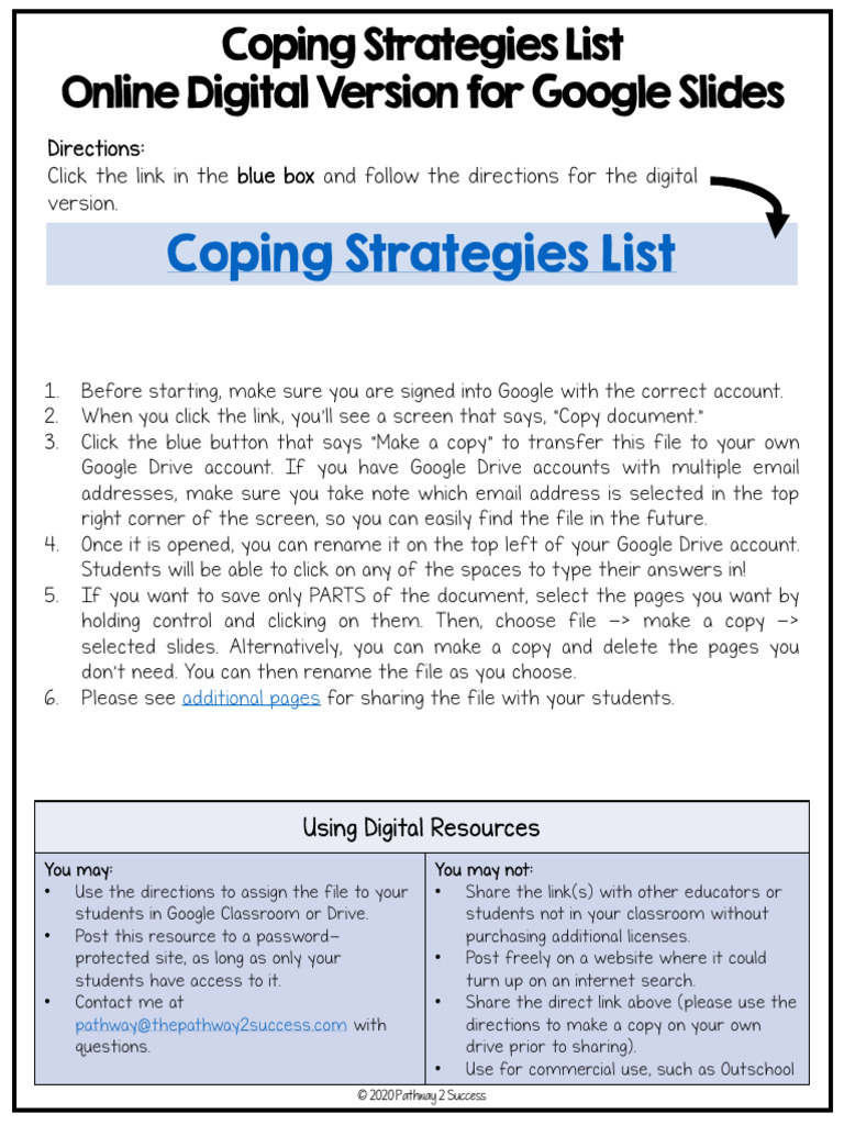 Coping Strategies List - Digital Directions | PDF | Computer File ...
