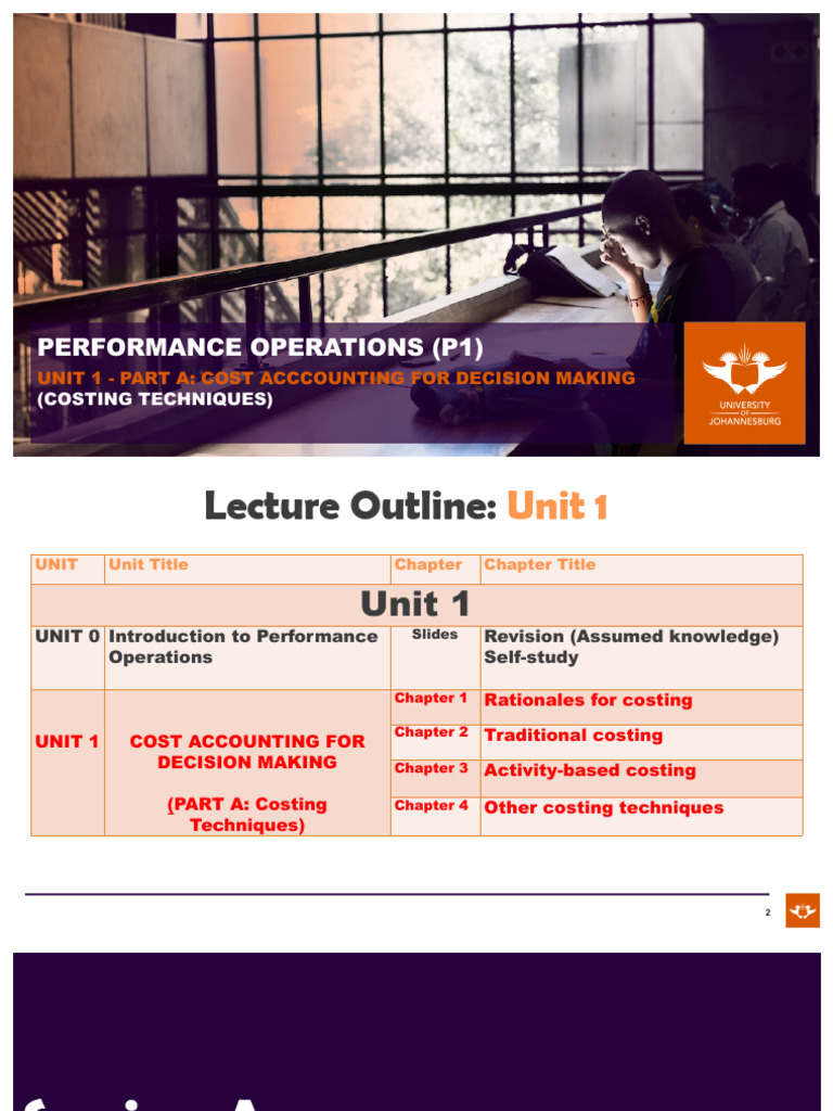 P1 - Unit 1 - Cost Accounting For Decision Making (CH 1-2) | PDF | Management Accounting | Cost ...