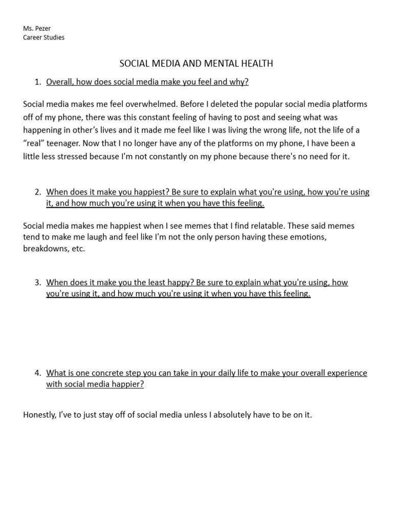 Social Media and Mental Health PDF | PDF