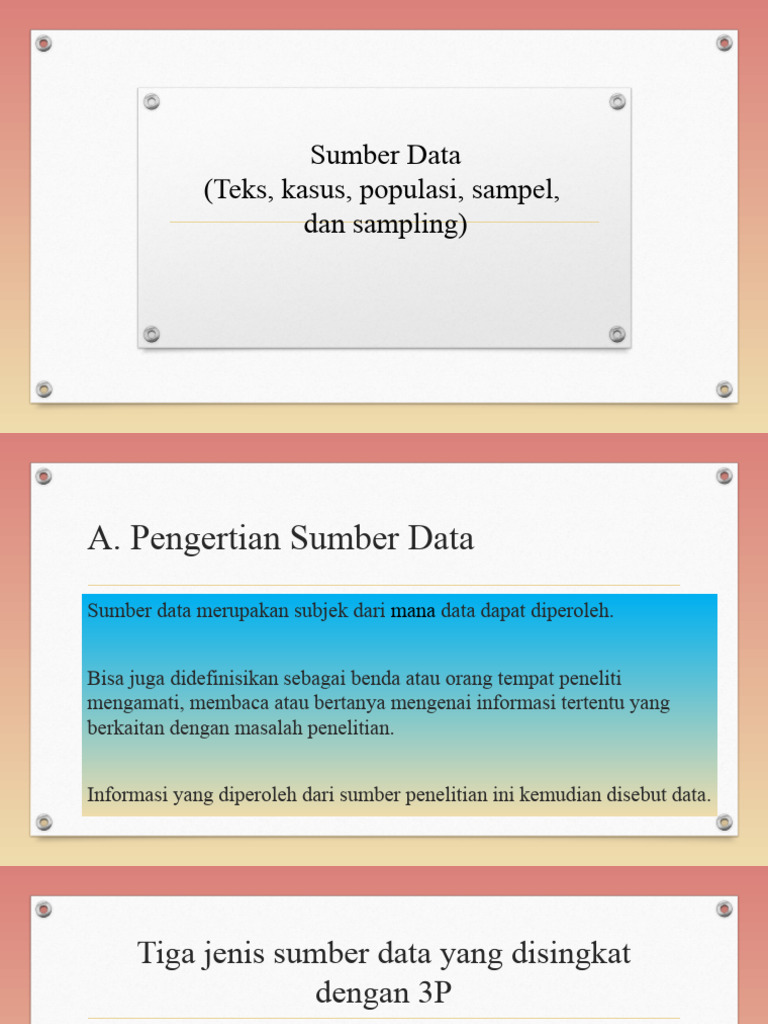 Panduan Sumber dan Teknik Sampling | PDF
