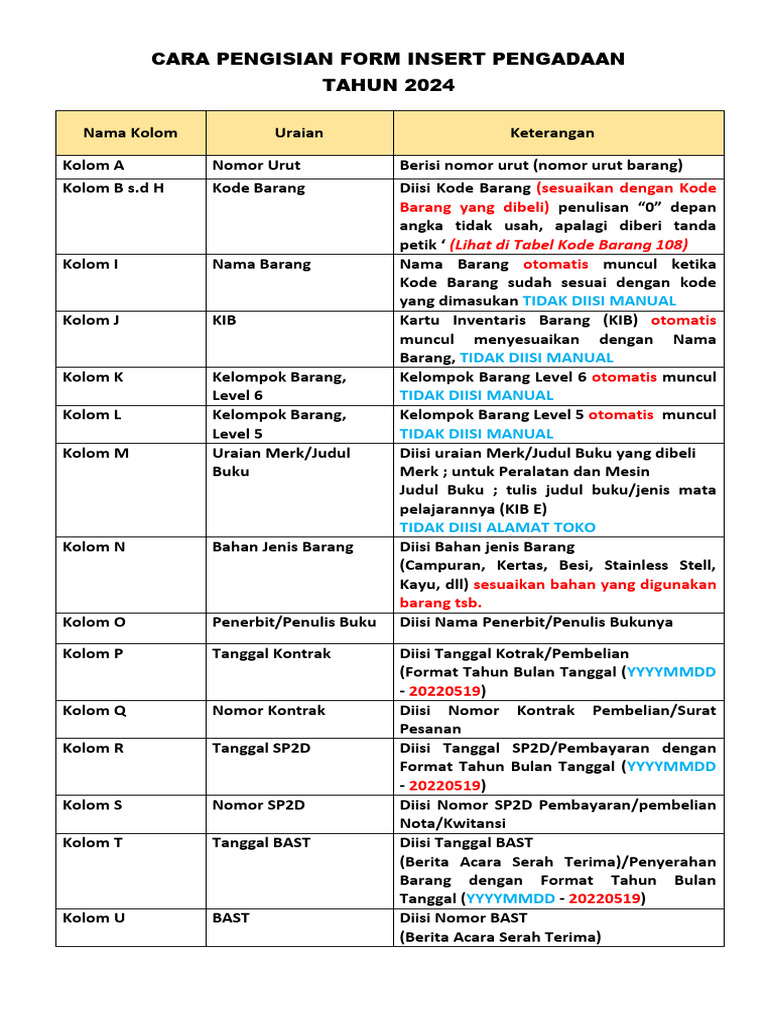 CARA PENGISIAN FORM INSERT BM TAHUN 2024 | PDF