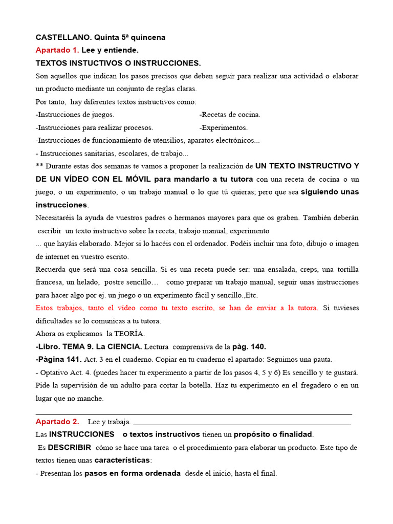 Textos Instructivos - 1 | PDF | Artes del lenguaje y disciplina ...