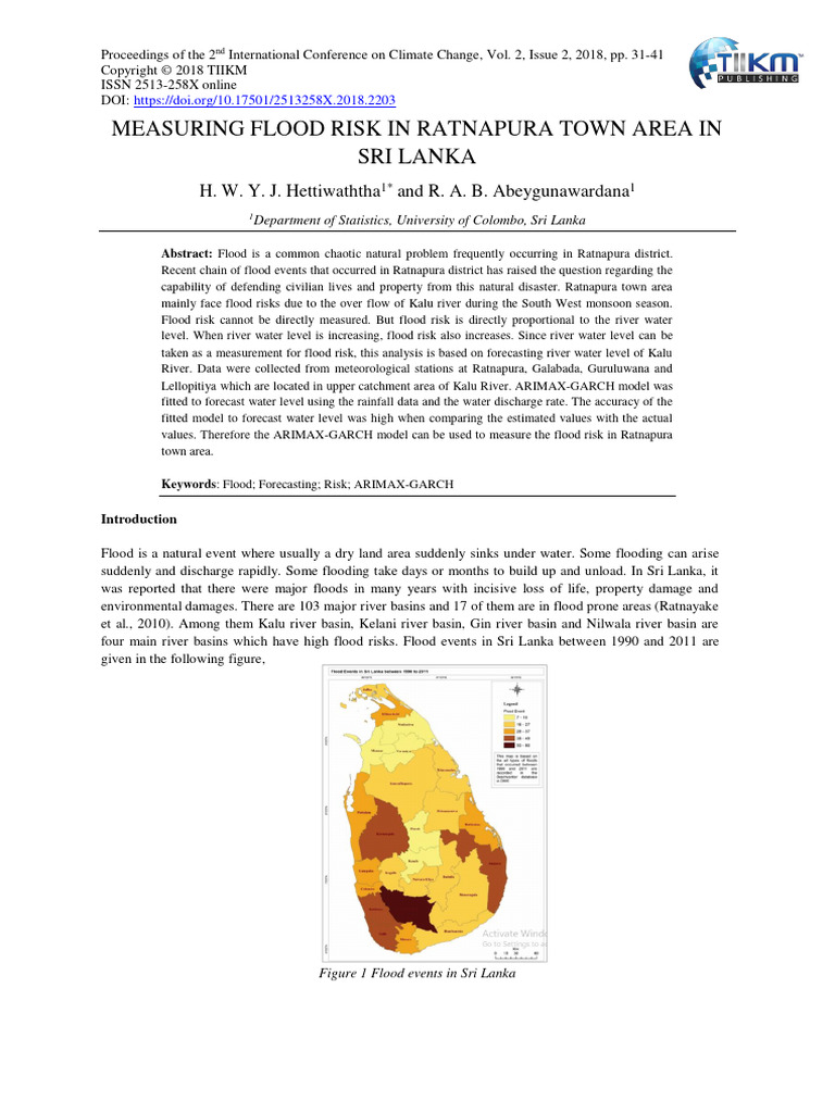 Flood Level | PDF | Autoregressive Integrated Moving Average | Akaike Information Criterion