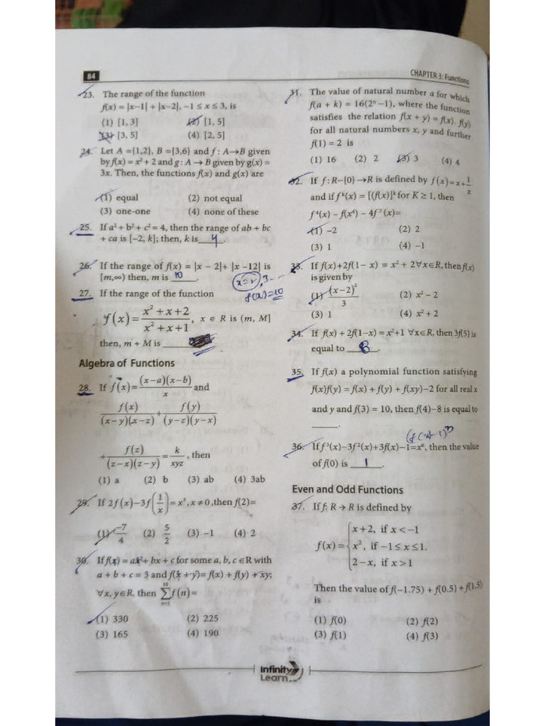Sri Chaithanya Material Questions of Functions-1 | PDF
