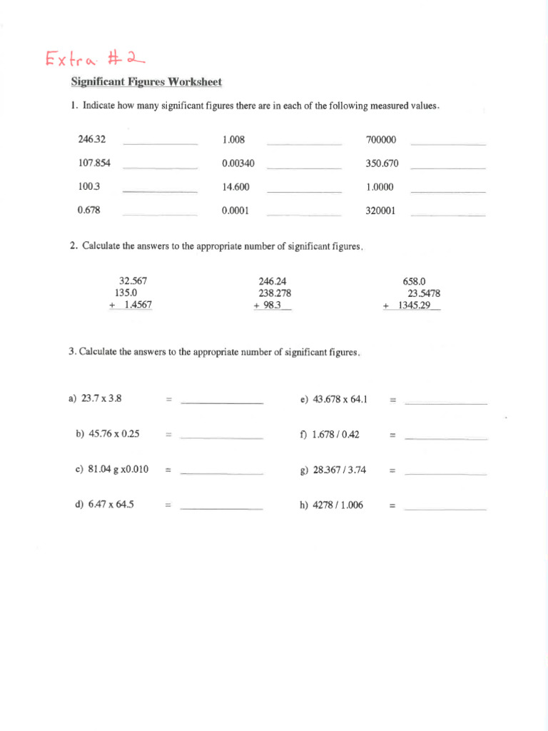 More Practice Sig Fig 2 and Key | PDF