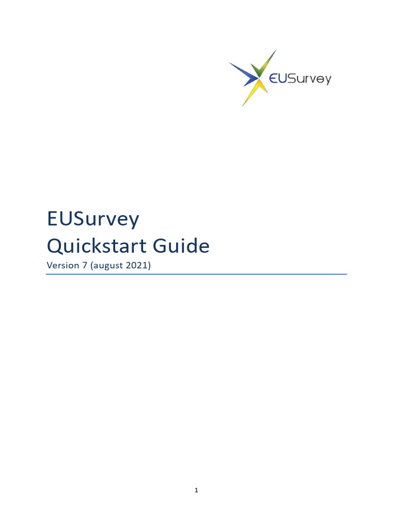 EUSurvey Quickstart Guide | PDF | Icon (Computing) | Cyberspace