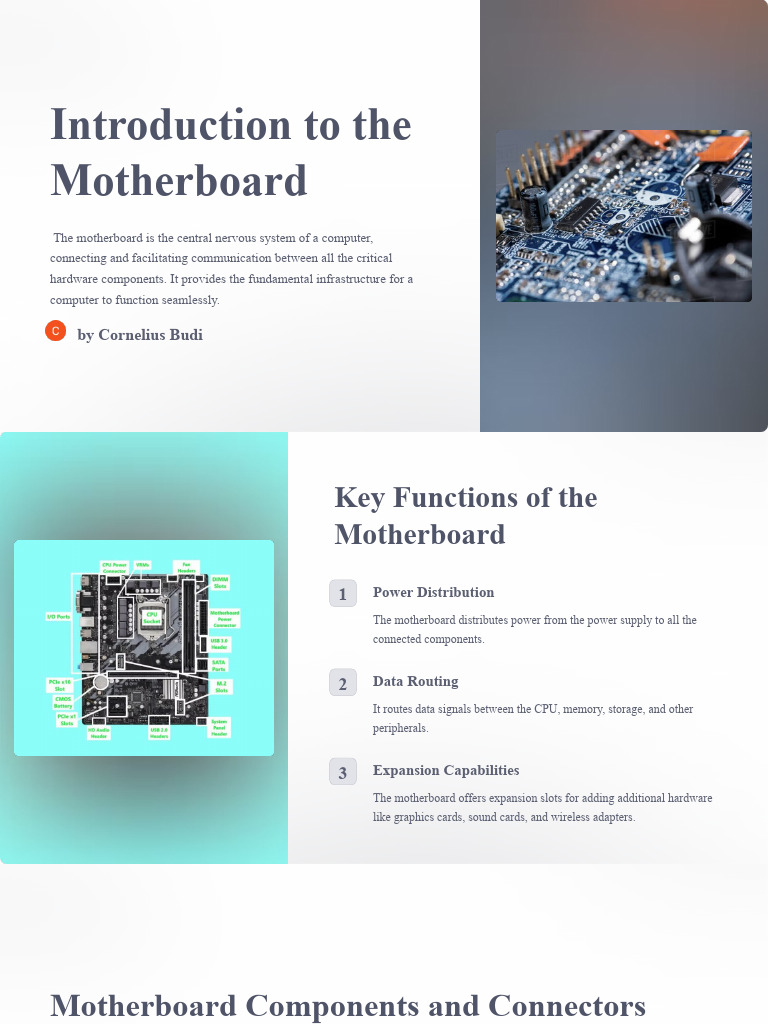 Introduction To The Motherboard Meet 1 | PDF | Computer Hardware | Usb