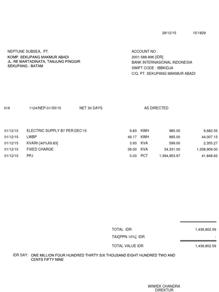Utilities Dec 2015 | PDF | Indonesian Rupiah | Payments