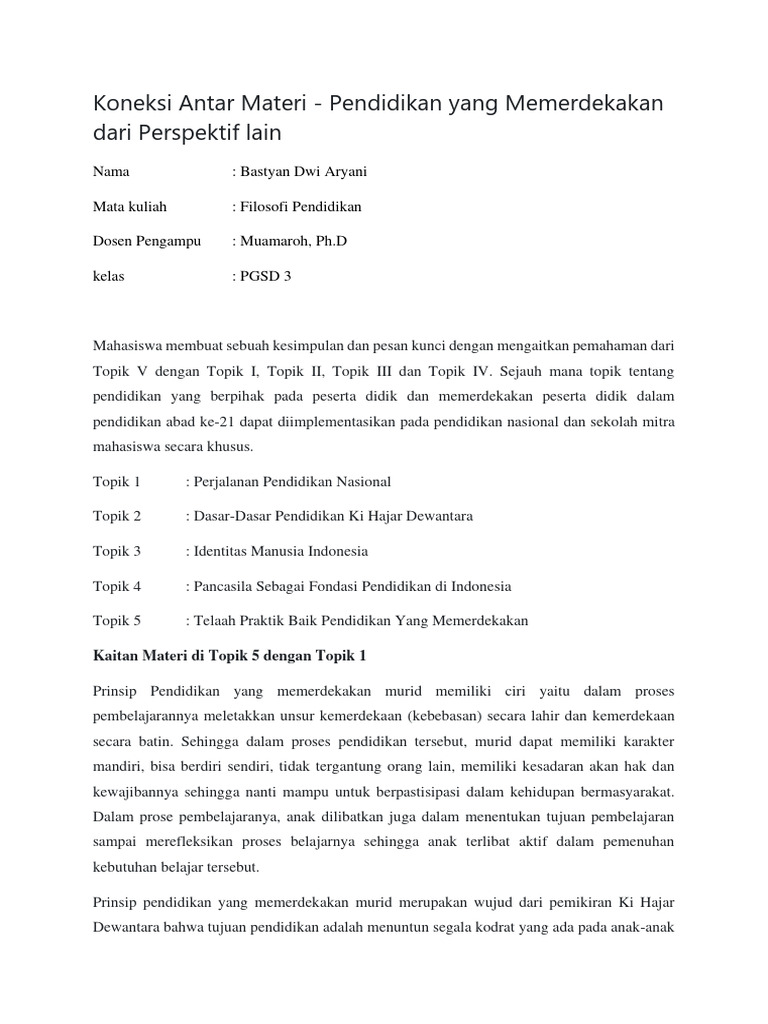 Bastyan Dwi Aryani - Koneksi Materi - Topik 5 | PDF | Ilmu Sosial