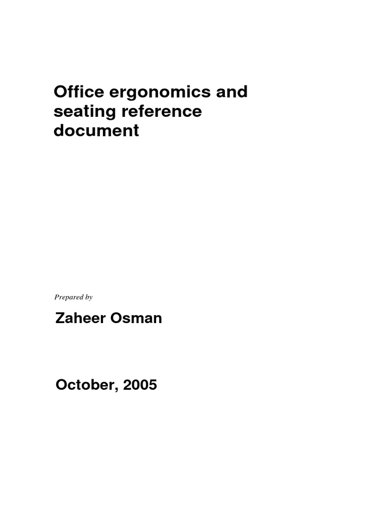 DSE Office Ergonomics Brief Summary of Research | PDF | Vertebral ...