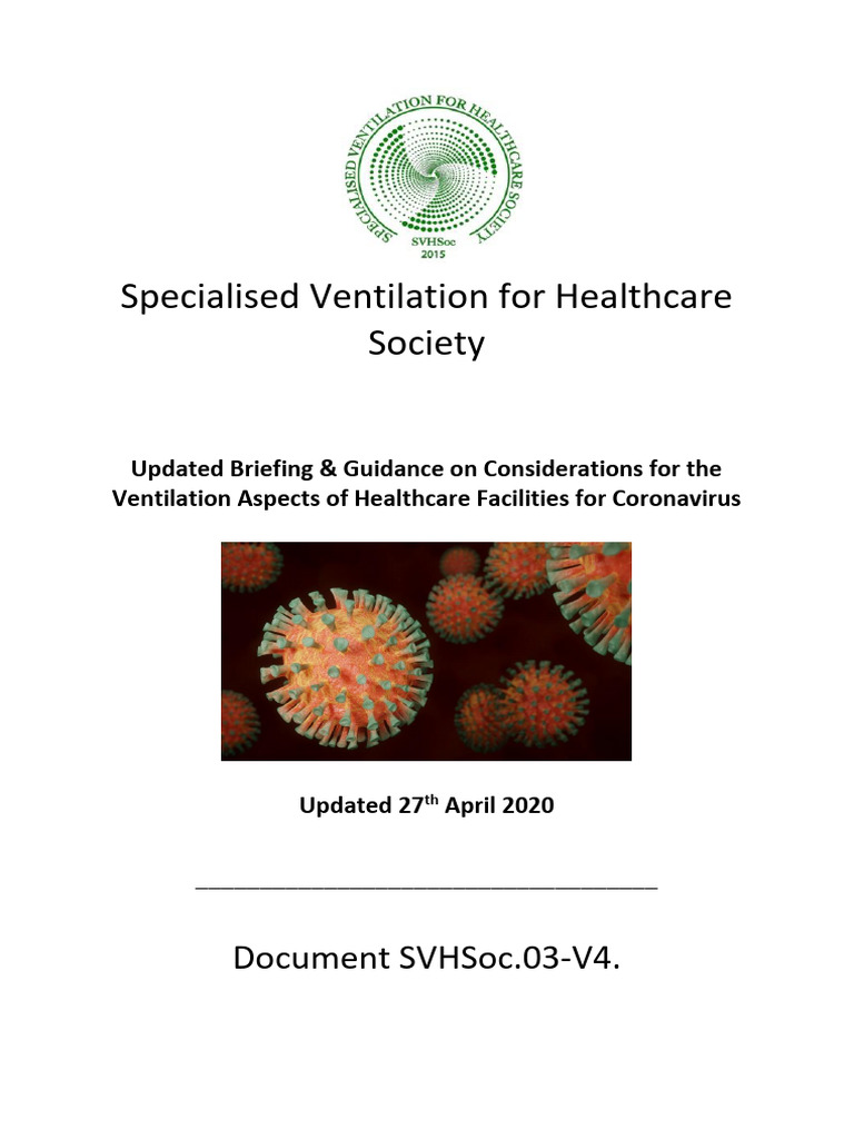 SVHSoc COVID19 Ventilation in Healthcare Guidance 03 V4 Updated 27.04. ...
