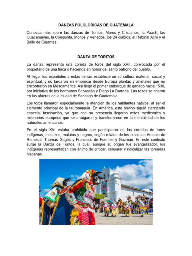 Danzas Folclóricas De Guatemala Pdf Bailes Guatemala