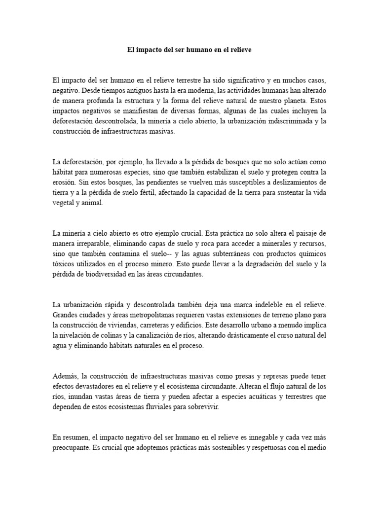 Lectura Sobre El Relieve | PDF | Suelo | Deforestación