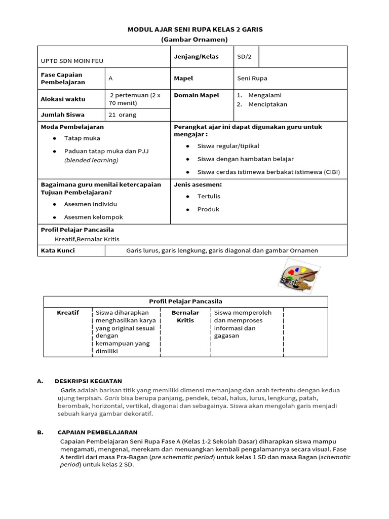 Modul Ajar Seni Rupa PRINT | PDF
