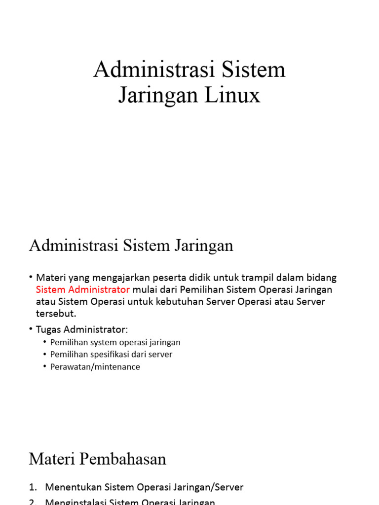 01 - Peran Sistem Operasi Server Dalam Jaringan | PDF | Griya & Taman