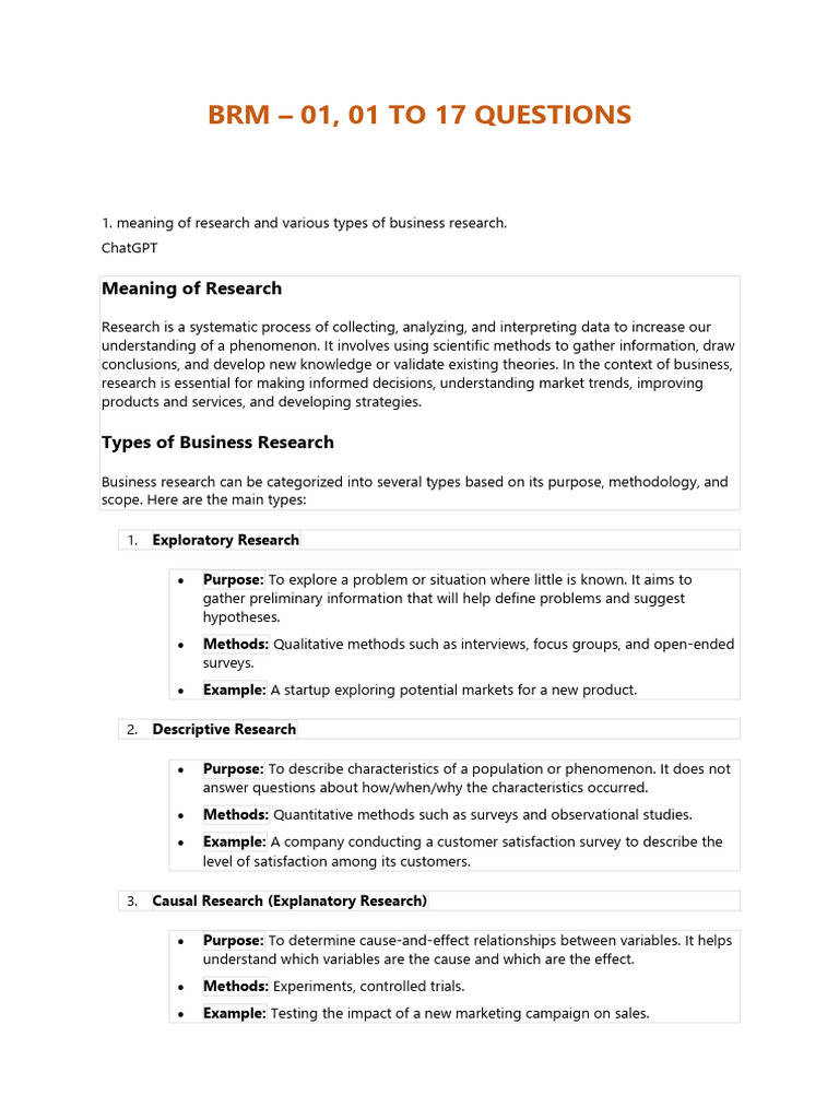 BRM-1 Notes | PDF | Methodology | Sampling (Statistics)