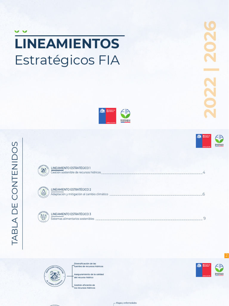 Lineamientos Estrategicos FIA | PDF | Agricultura | Alimentos
