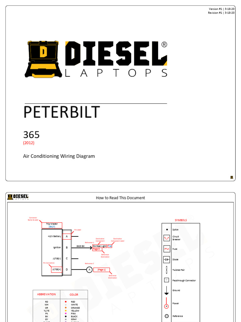 Peterbilt Air Conditioning Wiring Diagram | PDF | Switch | Fuse ...
