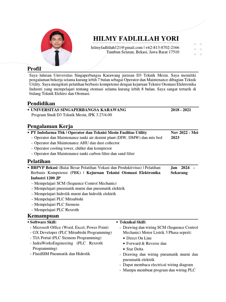 Profil Hilmy Fadlillah Yori | PDF