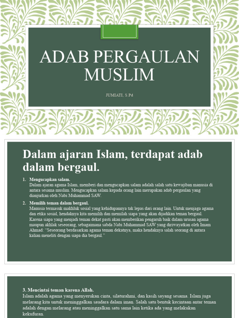 Adab Pergaulan Muslim | PDF | Gaya Hidup