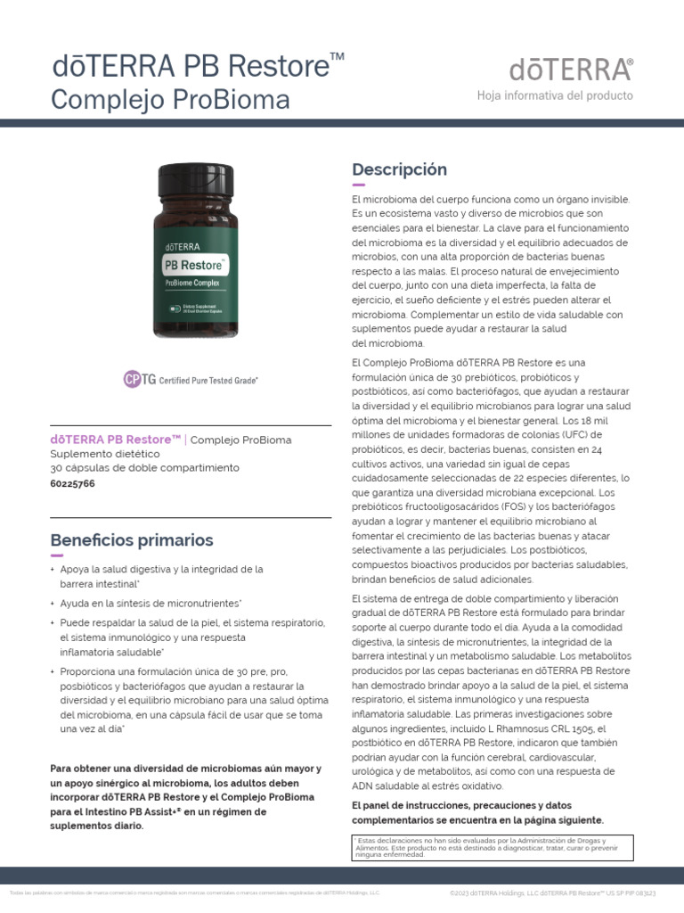 PB Restore | PDF | Las bacterias | Especialidades Medicas