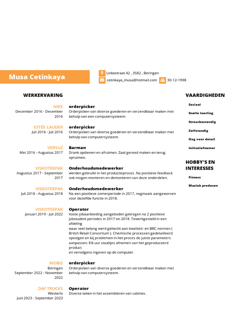 CV Musa Cetinkay 2023 | PDF