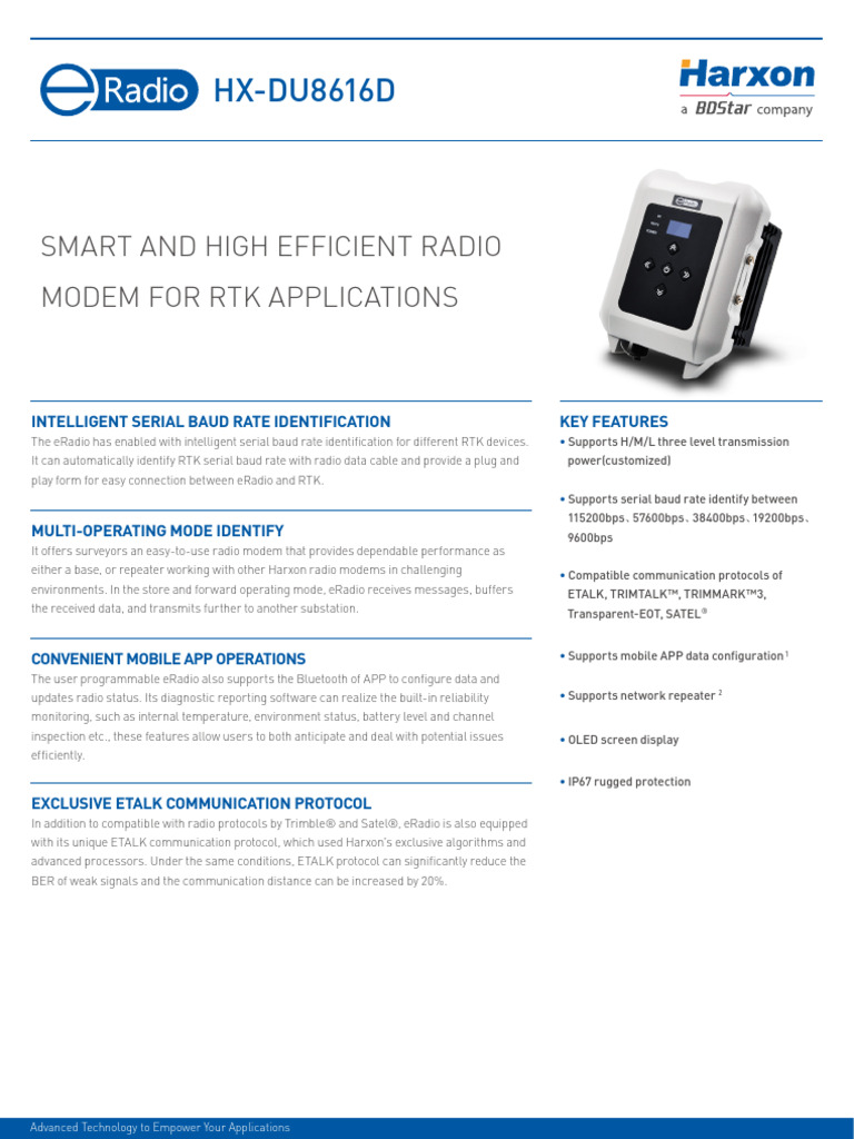 Harxon HX-DU8616D Brochure | PDF | Radio | Modem