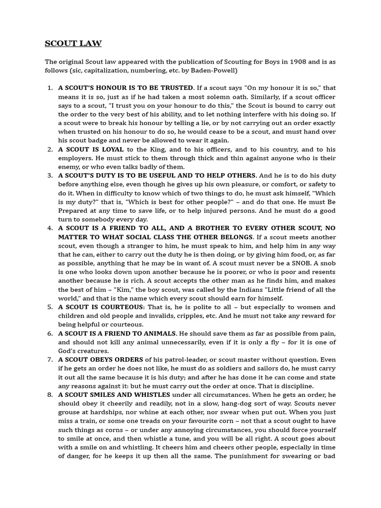 Scout Law | PDF | Scouting