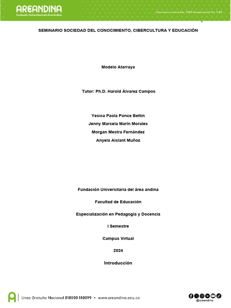 Tarea Eje 2 - Modelo Atarraya | PDF | Servicio de redes sociales | Maestros