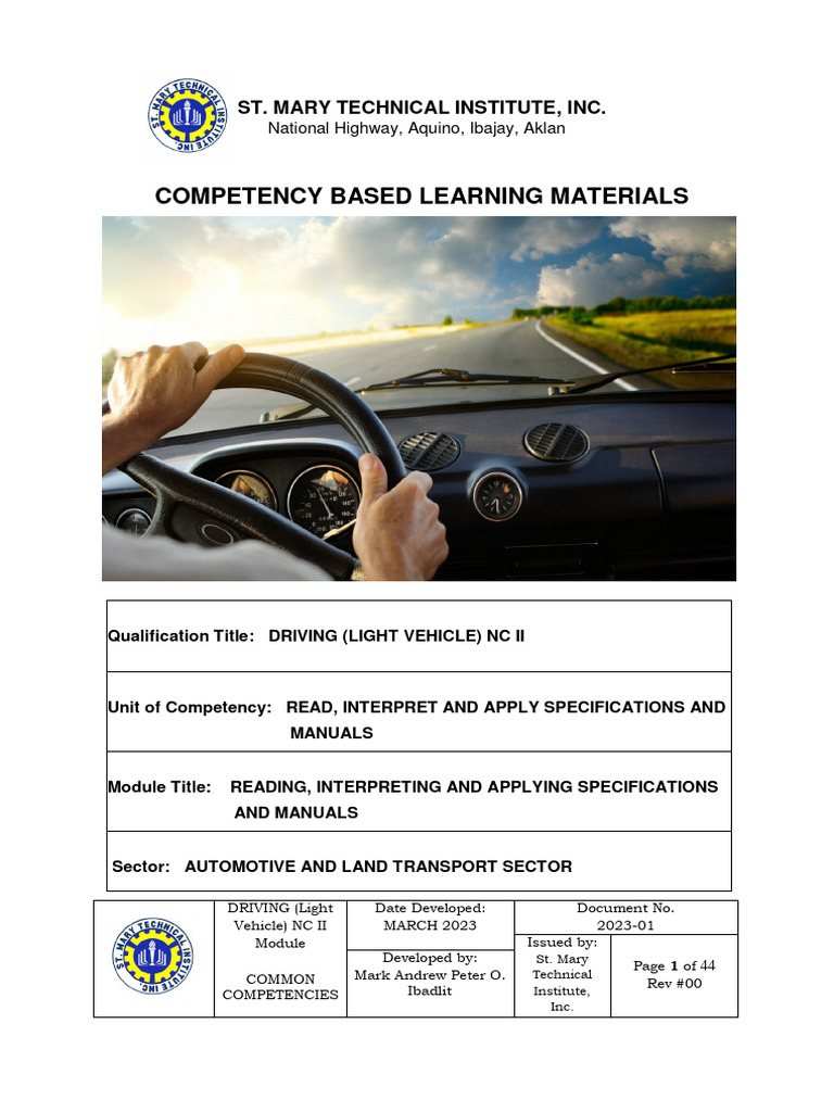 Common 4 Read, Interpret and Apply Specifications and Manuals | PDF ...