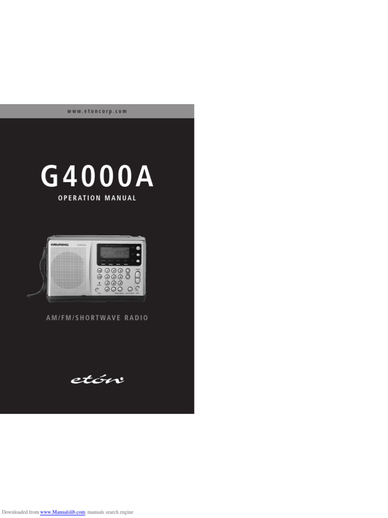 G4000A Radio Operation Manual | PDF | Hertz | Radio