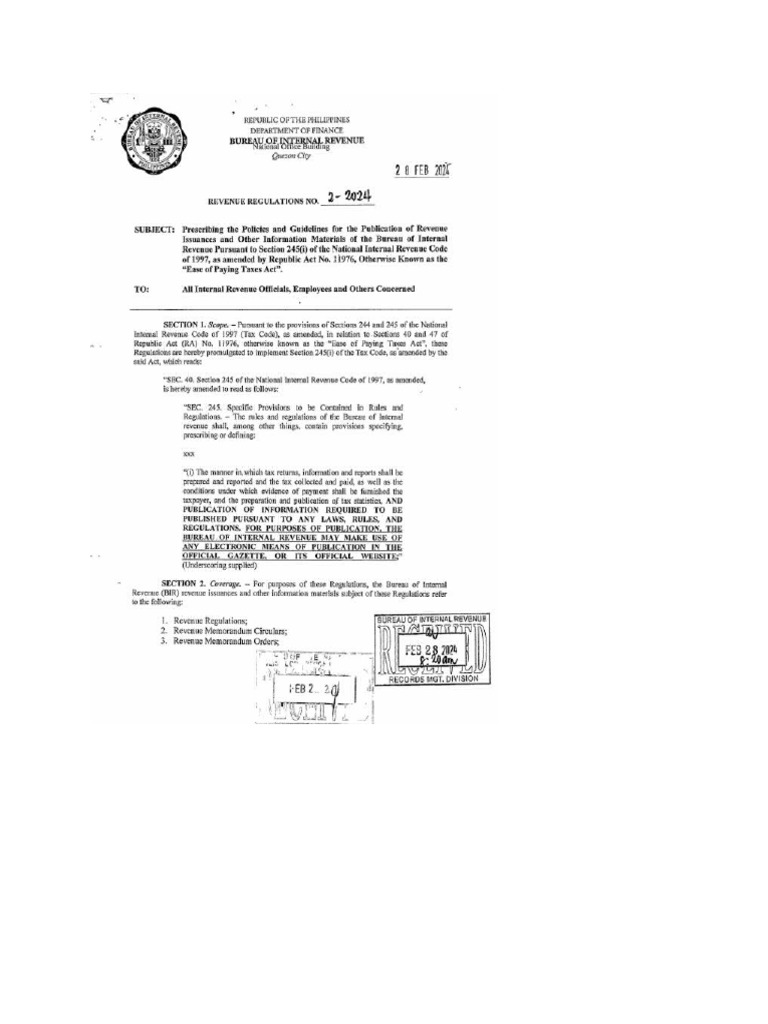 Prescribing Policies and Guidelines For The Publication of Revenue ...