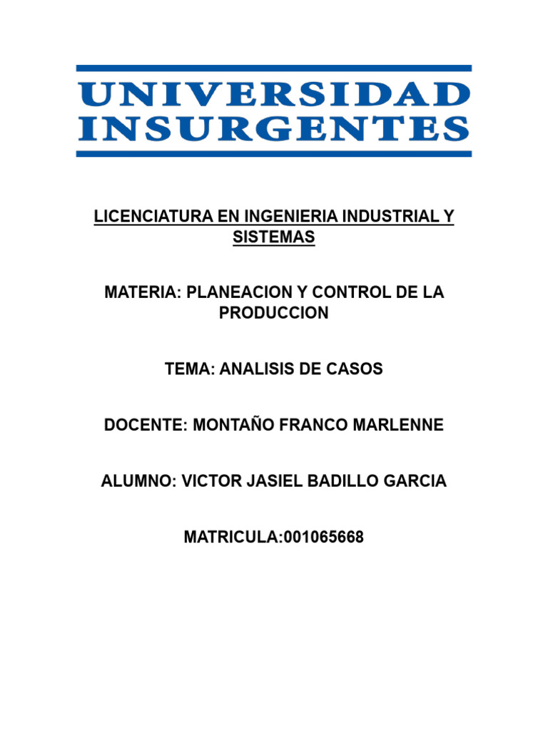 Badillo - Victor - Analisis de Casos | PDF | Business