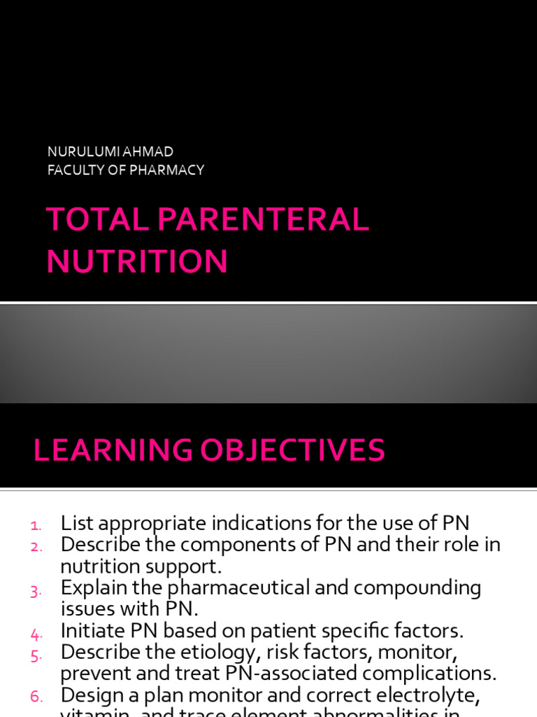 Total Parenteral Nutrition2009 | PDF | Intravenous Therapy | Nutrition