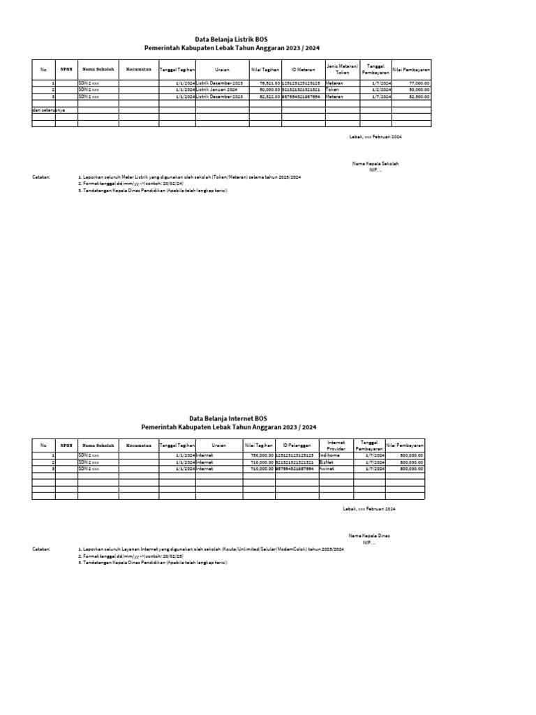 FORM - ISIAN MONEV BOS SD - SMP-rev 1 | PDF
